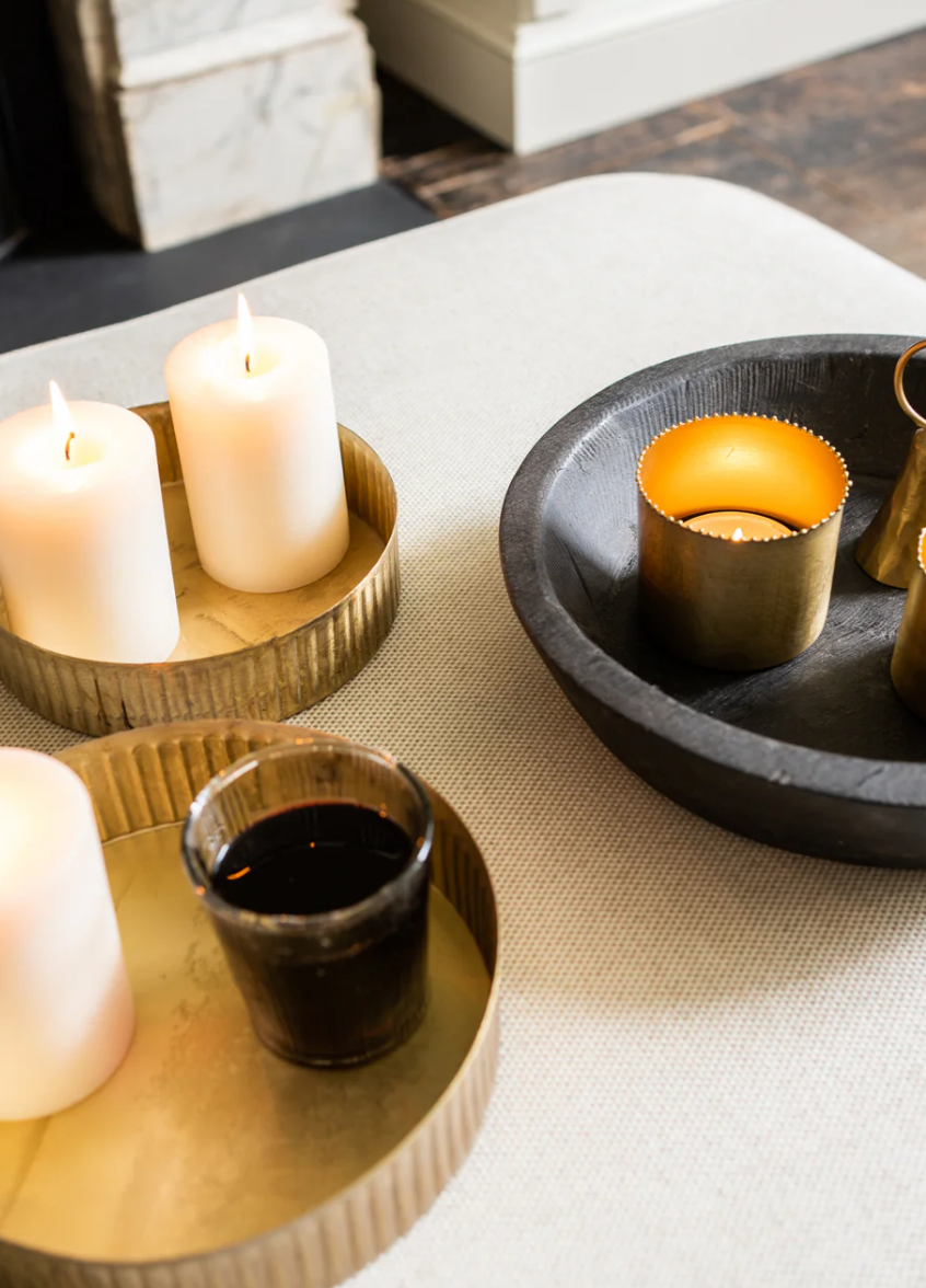 Antique Brass 2 Dinner Candle Plate – Bowden Stores